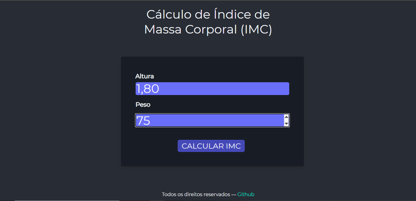 GitHub - FIXER3600/Calculadora-IMC: Calculadora de Índice de Massa Corporal desenvolvido com ...