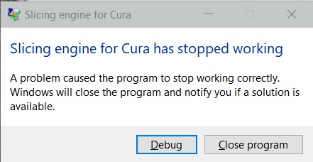 [5.2.0] Cura Engine Crash, "Slicing failed with an unexpected error" · Issue #1784 · Ultimaker ...