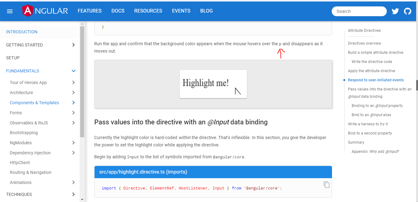 Typo in Attribute Directive Documentation · Issue #34922 · angular/angular · GitHub