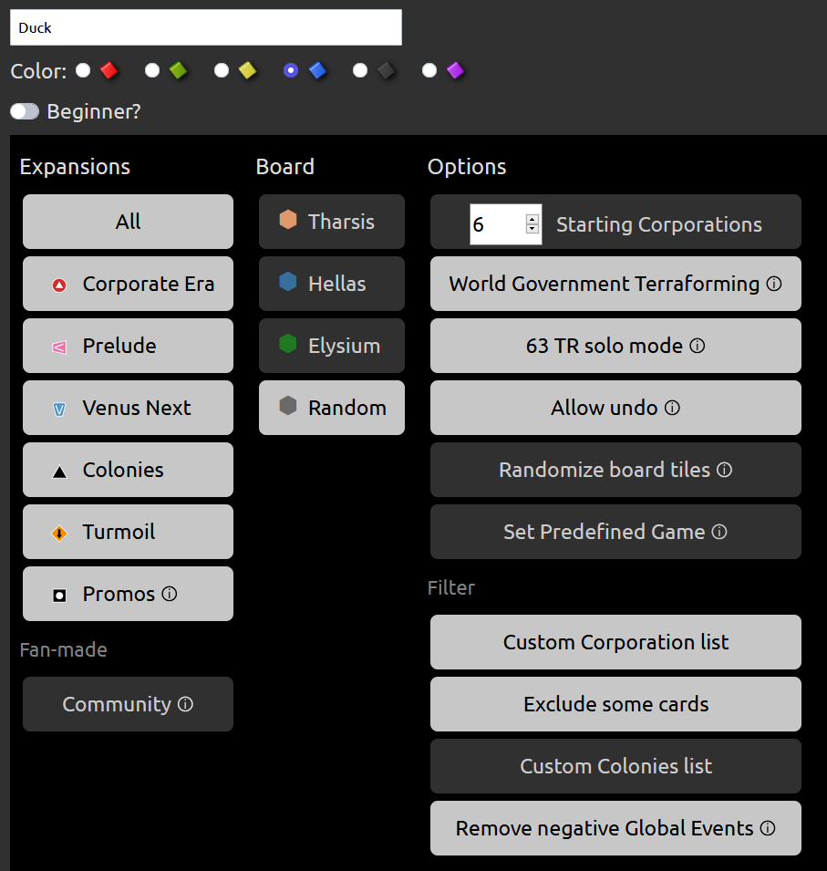 Importable Custom Setups · Issue #1657 · terraforming-mars/terraforming-mars · GitHub