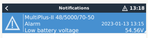 Low Battery Voltage Alarm if /Info/MaxDischargeCurrent = 0 · Issue #407 ...