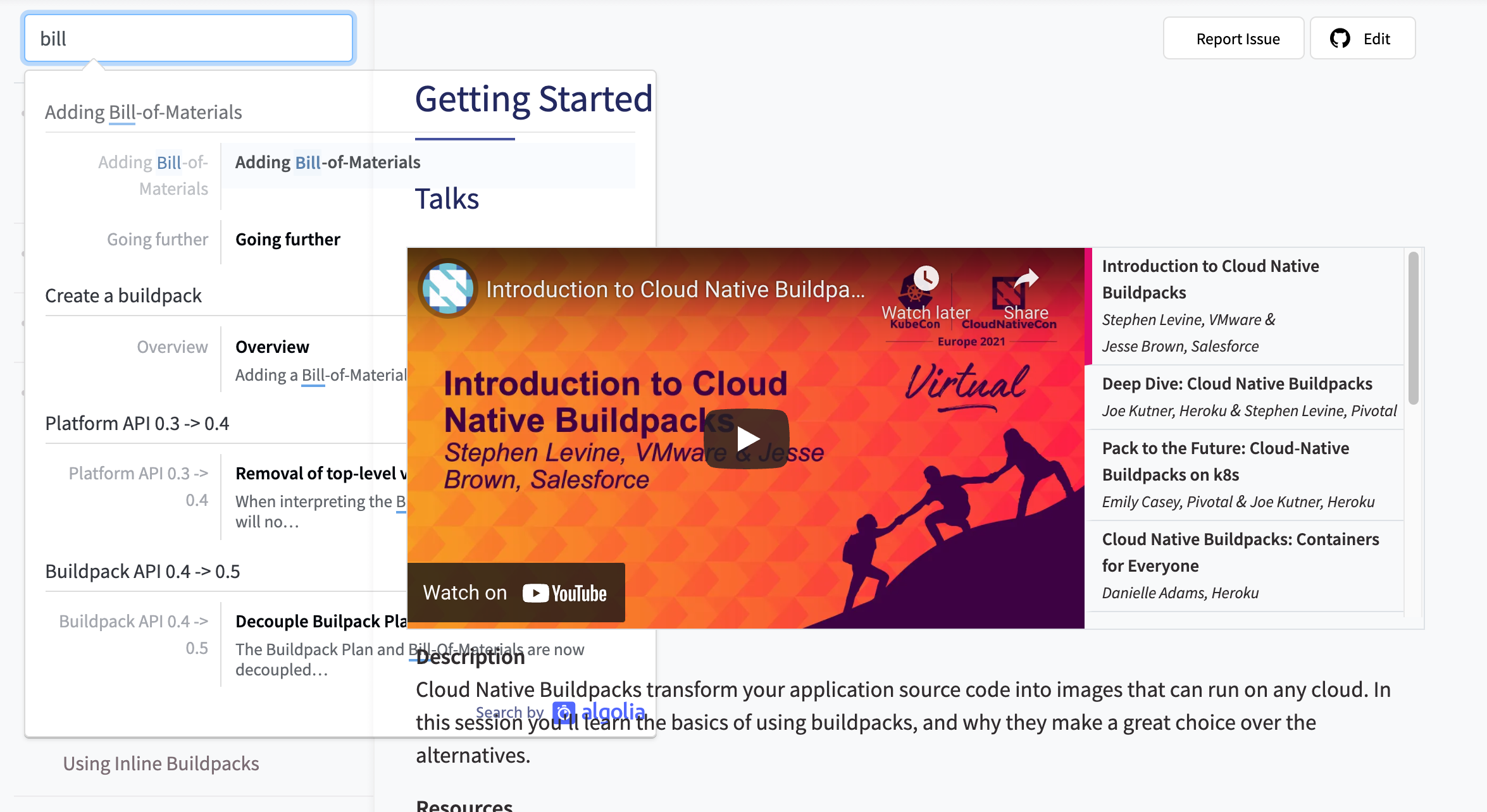 Content overlays search dropdown in Getting started · Issue #419 · buildpacks/docs · GitHub