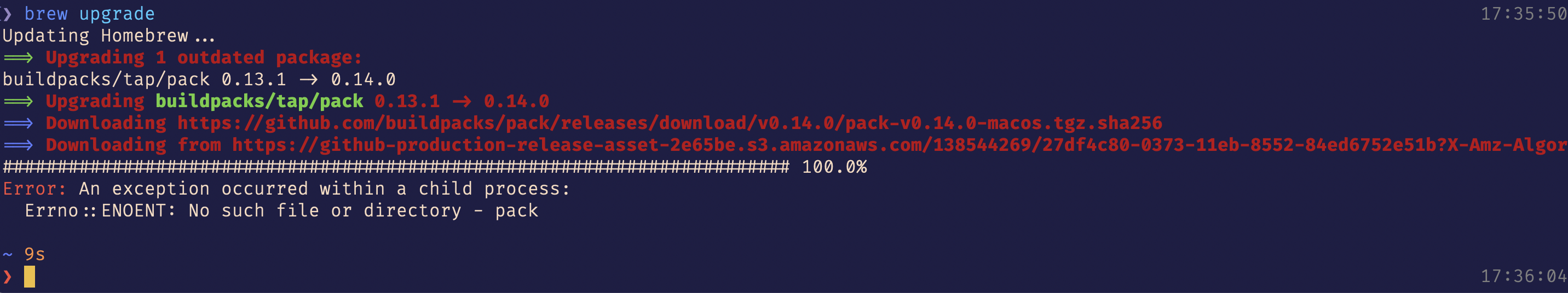 homebrew-tap upgrade was generated with incorrect artifacts · Issue #859 · buildpacks/pack · GitHub