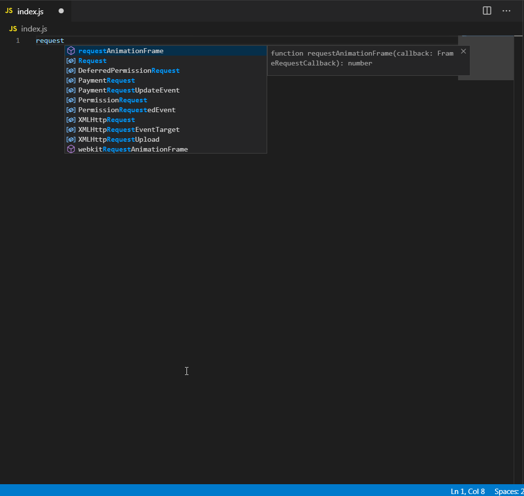 Missing Intellisense For Requestidlecallback · Issue 89293 · Microsoft Vscode · Github