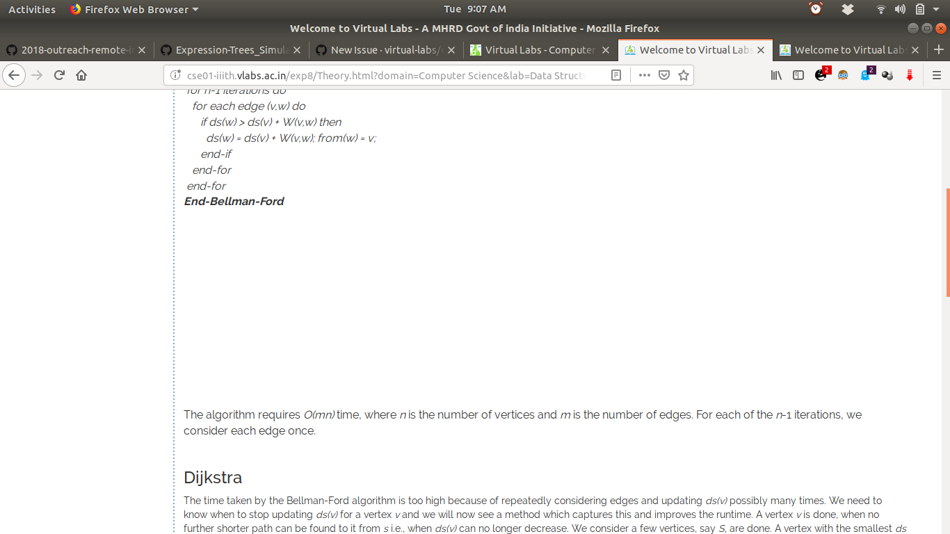 Shortest Paths In Graphtheory · Issue 176 · Virtual Labs Archivedata Structures Iiith · Github 