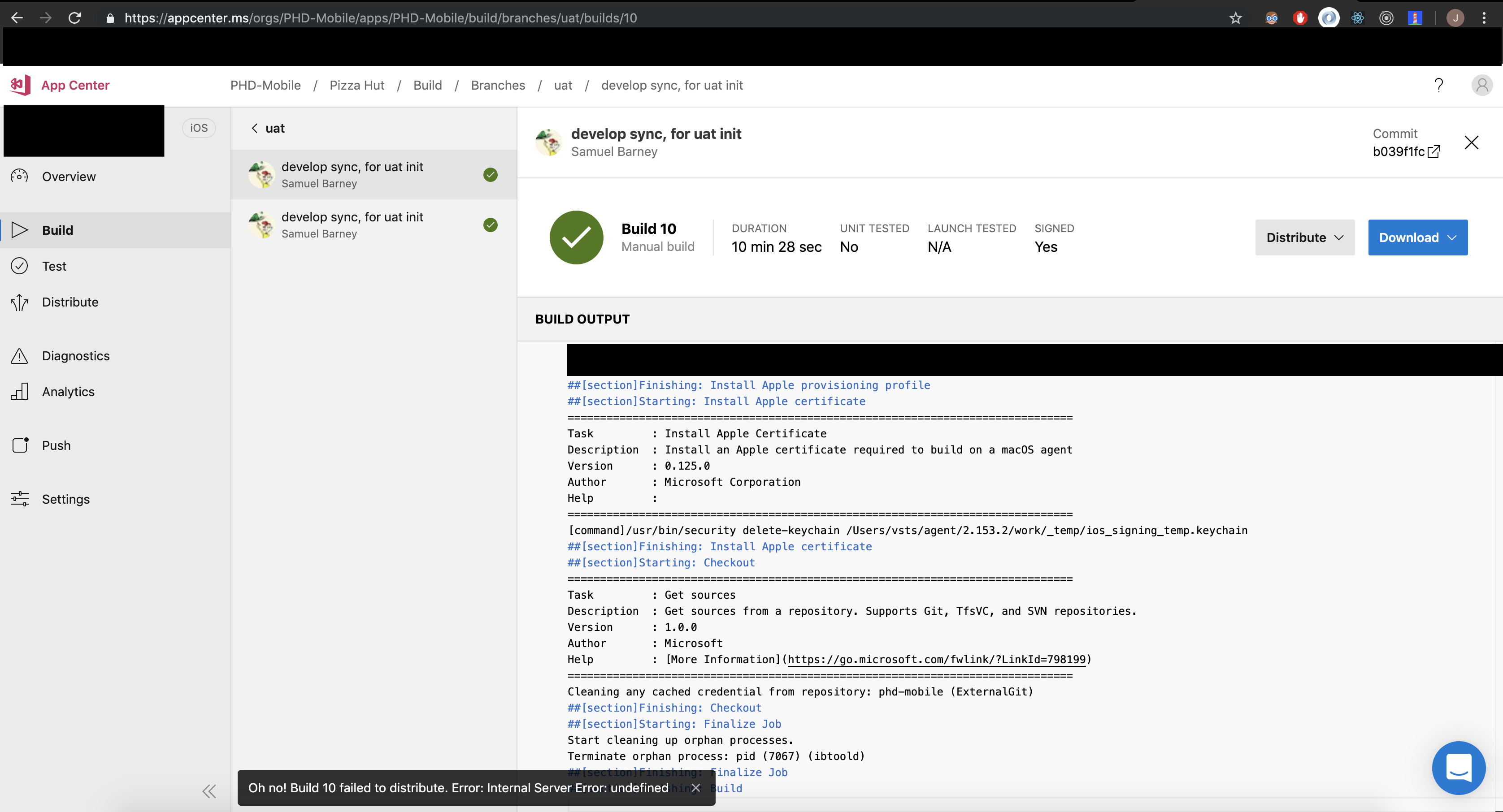 cannot distribute build to a certain group · Issue #593 · microsoft/appcenter · GitHub