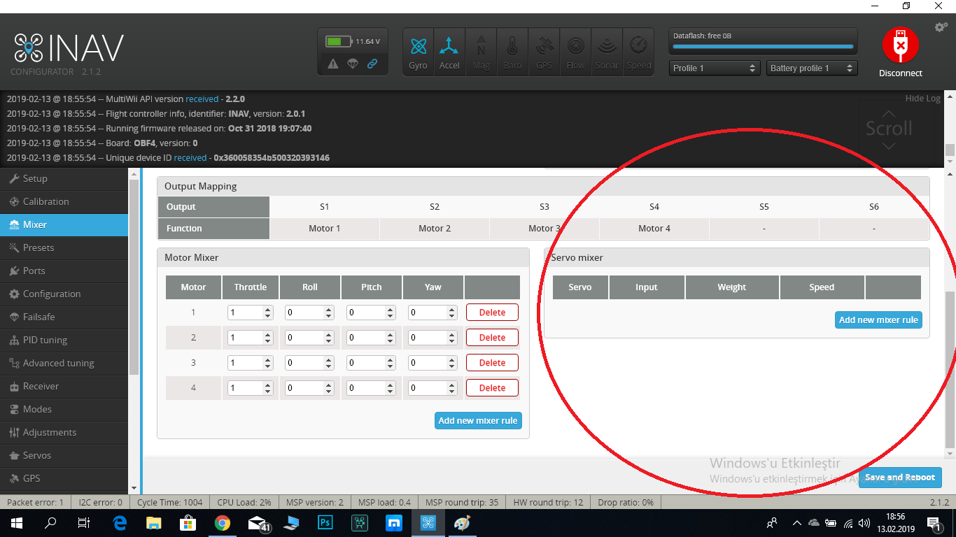 İNAV SERVO MİXER- HELP · Issue #4362 · iNavFlight/inav · GitHub