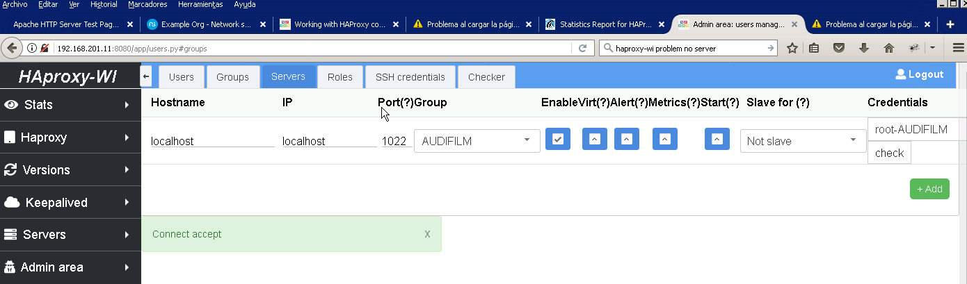 Problem conecting to local haproxy server · Issue #102 · roxy-wi/roxy-wi · GitHub