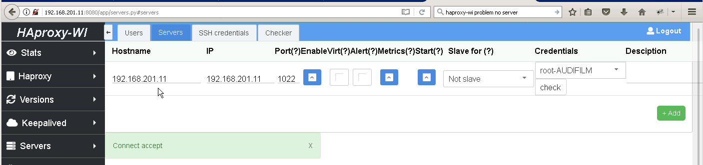 Problem conecting to local haproxy server · Issue #102 · roxy-wi/roxy-wi · GitHub