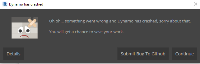 Crash Report From Dynamo 2527915 · Issue 10616 · Dynamodsdynamo · Github