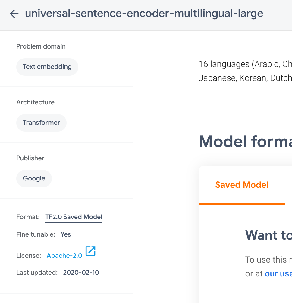 Multilingual-USE-3 : Expose parameters as trainable? TF2 · Issue #497 · tensorflow/hub · GitHub