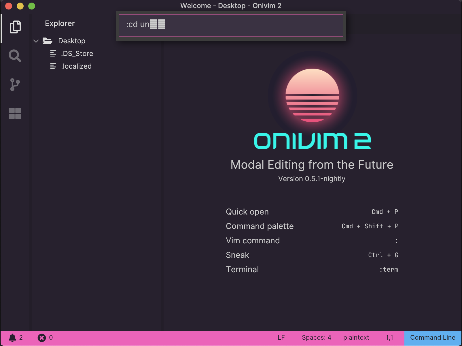 Using Tab inserts an odd character · Issue #2477 · onivim/oni2 · GitHub