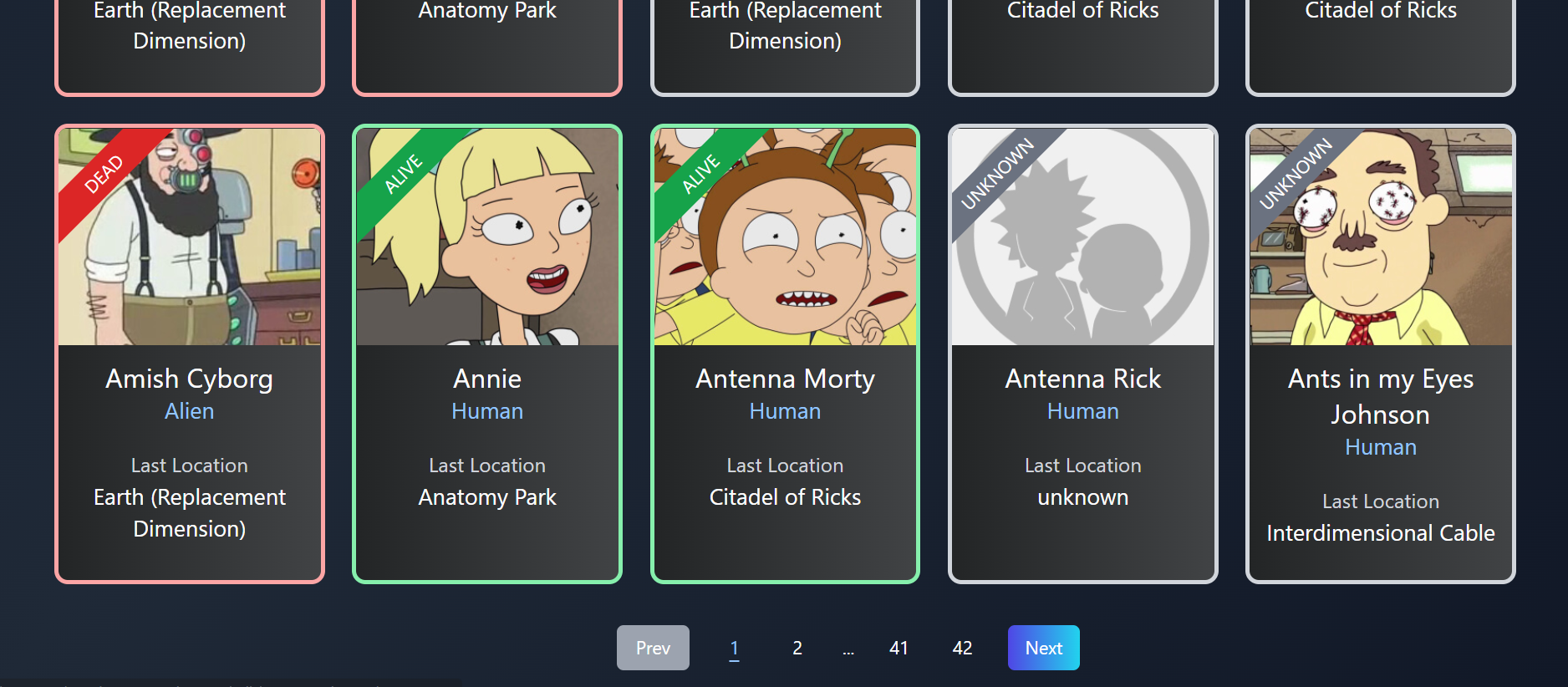 GitHub - sriniously/rickAndMorty: Rick and Morty character explorer using https ...