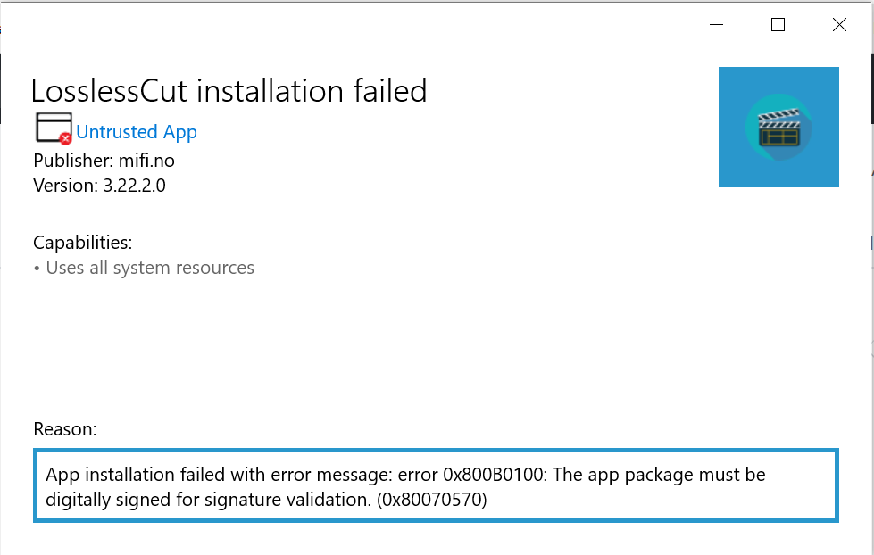 App Installation Failed With Error Message Error 0x800B0100 The App App Installation Failed With Error Message Error 0x800B0100 The App