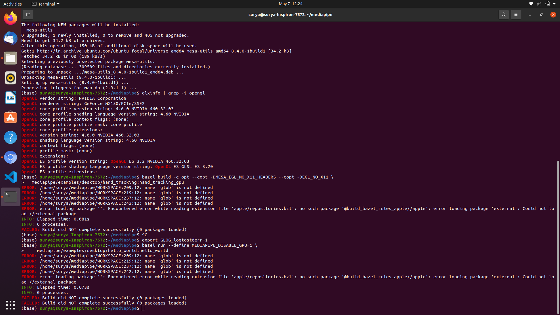Unable to build "Hello World" · Issue #1992 · google/mediapipe · GitHub
