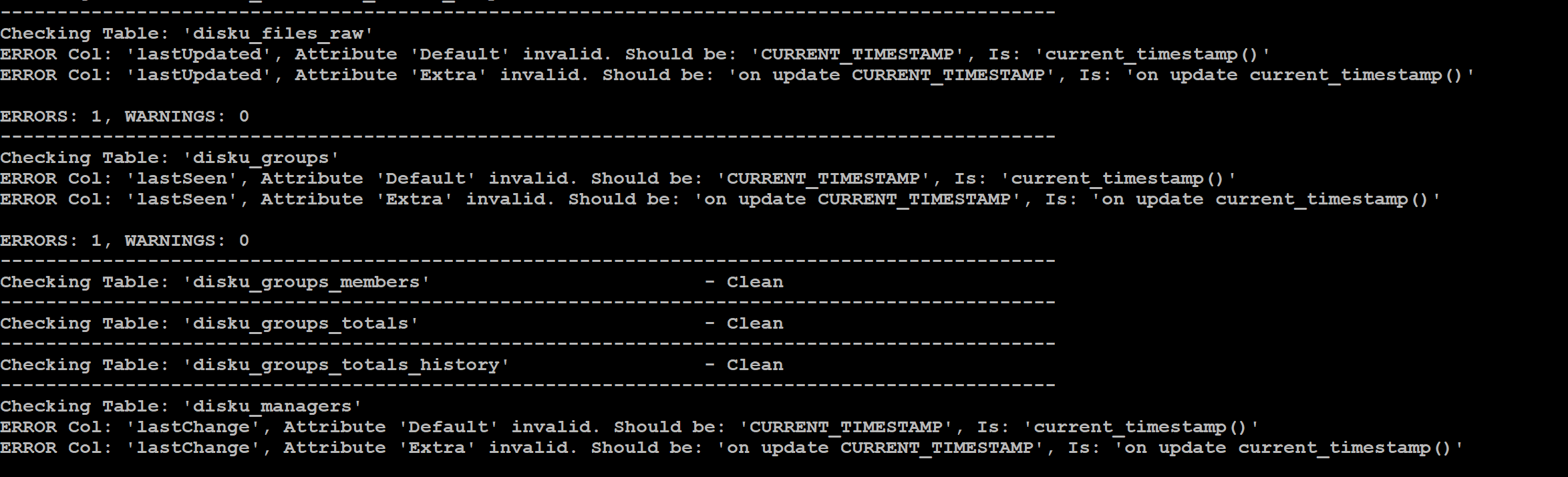 When checking current timestamps, make audit replace mysql function usage with preferred CURRENT ...