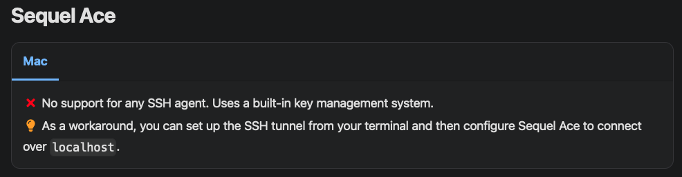 Allow Sequel Ace to work with other ssh agents · Issue #1434 · Sequel-Ace/Sequel-Ace · GitHub