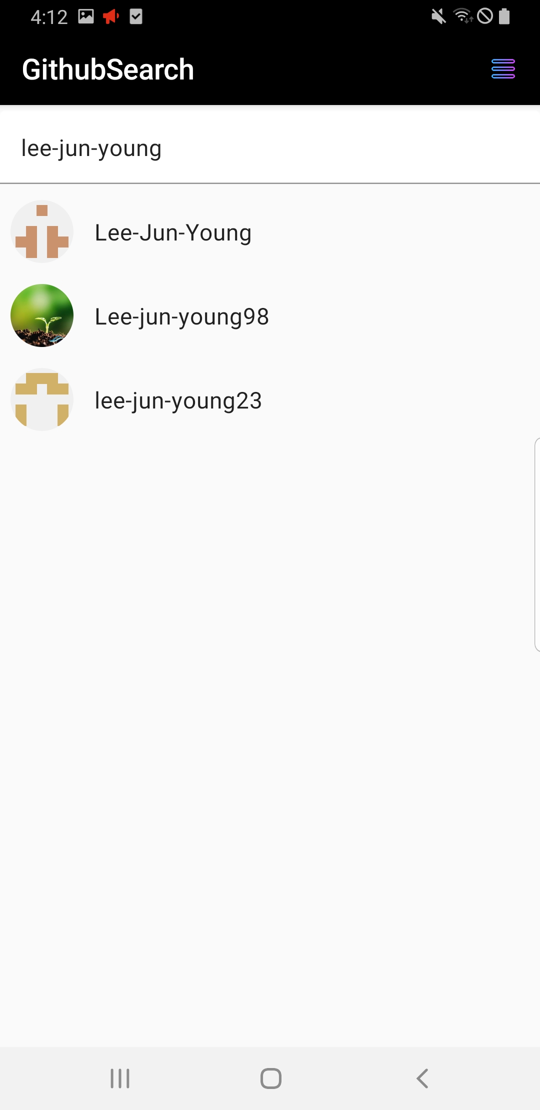 GitHub - Lee-Jun-Young/GithubSearch: Github API를 사용한 사용자 검색과 정보 확인 앱