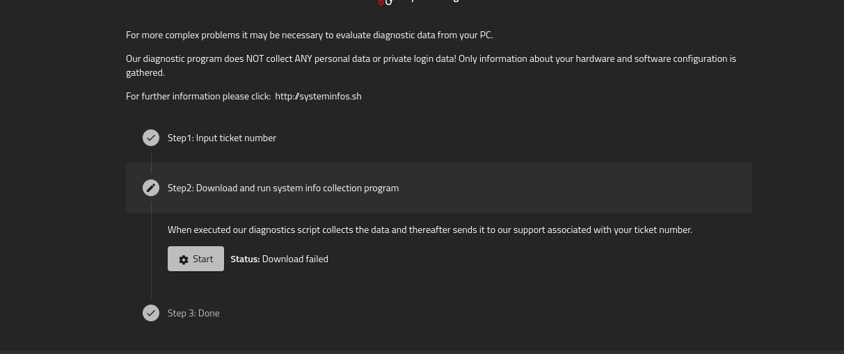 [bug] Step 2 in System diagnostics section in TCC: download failed · Issue #144 ...