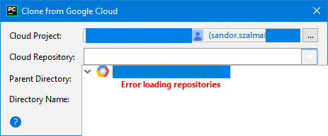 List Google Source Repositories does not work · Issue #2568 ...