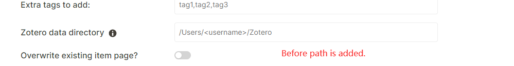 Cannot type anything in "Zotero data directory" when connecting to Zotero, otherwise config.edn ...