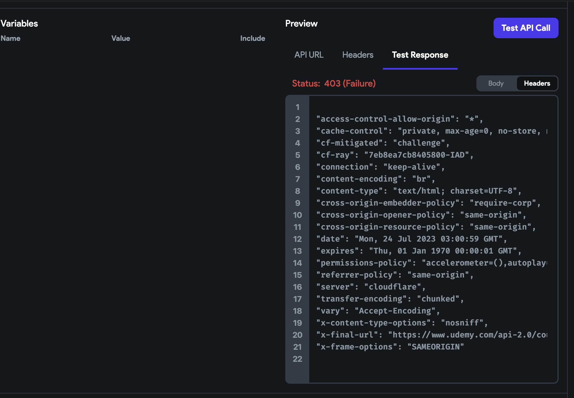 Udemy API Always Response Code 403 Issue 1158 FlutterFlow