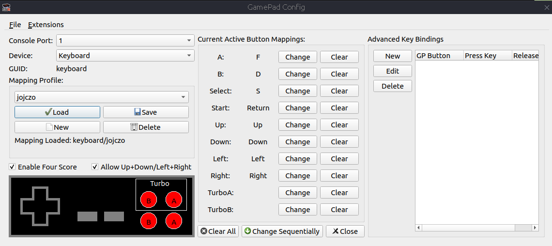 Input - Advanced Key Bindings not saved in config · Issue #385 · TASEmulators/fceux · GitHub