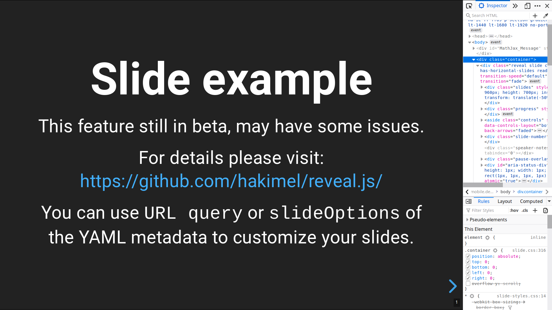 Scrollbar in slide mode · Issue #1283 · hackmdio/codimd · GitHub