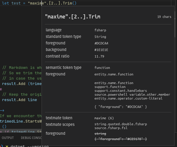 Semantic coloration wrong for array slicing followed by function call · Issue #1637 · ionide ...