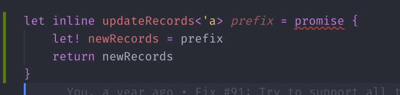 Wrong highlighting around 'a · Issue #1174 · ionide/ionide-vscode-fsharp · GitHub