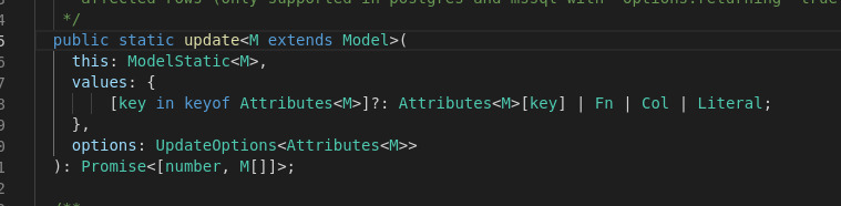 model.update() with no updated rows gives error Cannot read properties of null (reading 'length ...