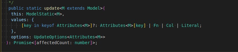 model.update() with no updated rows gives error Cannot read properties of null (reading 'length ...