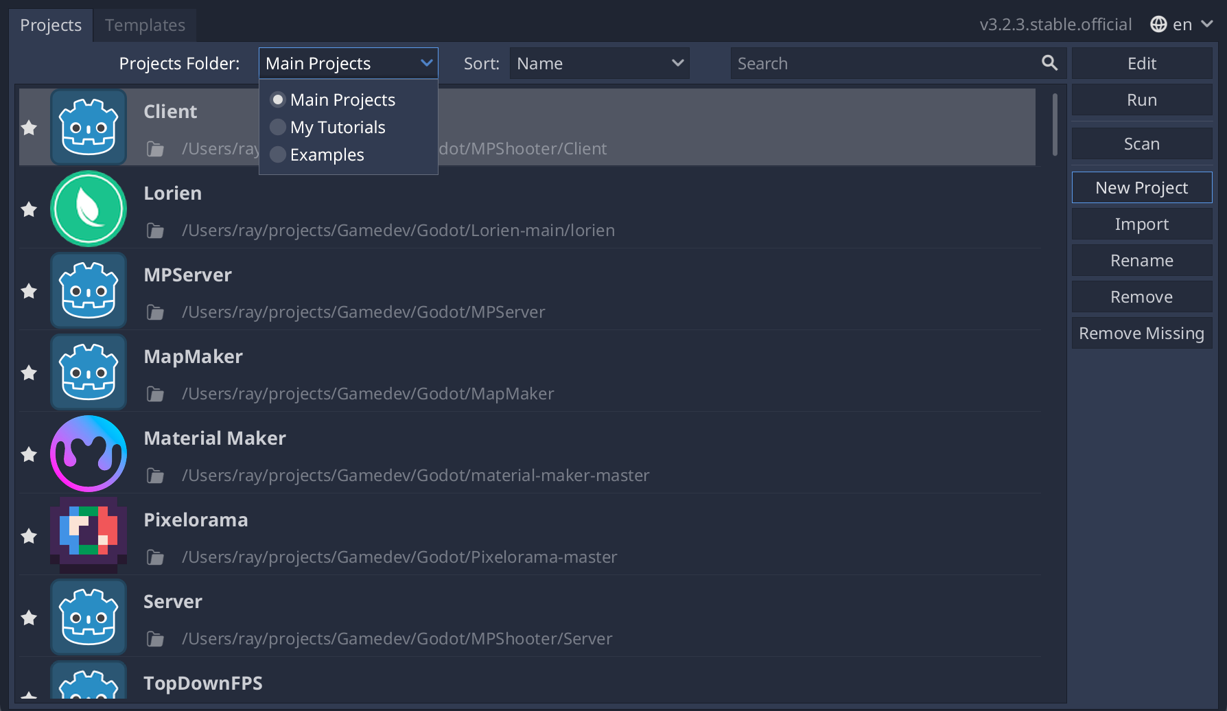 Instead of just one Default Project Path, the Project Manger should have a dropdown where you ...