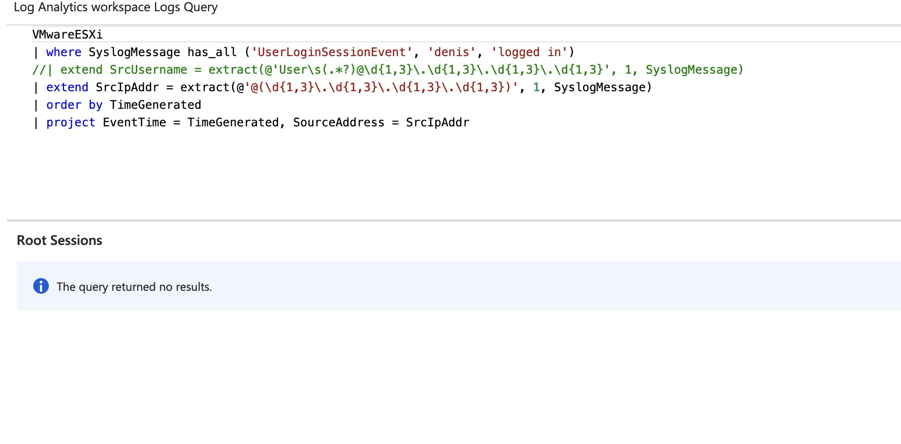 Workbook - VMware ESXi "Root Sessions" is not found results · Issue #9469 · Azure/Azure-Sentinel ...