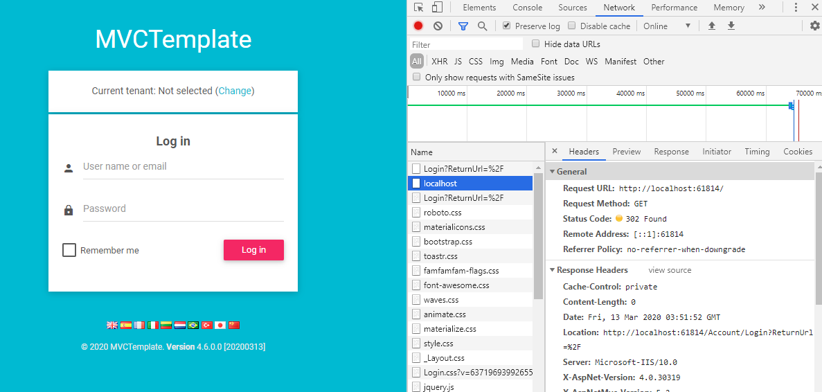 Template isn't logging in (304) · Issue #5388 · aspnetboilerplate/aspnetboilerplate · GitHub