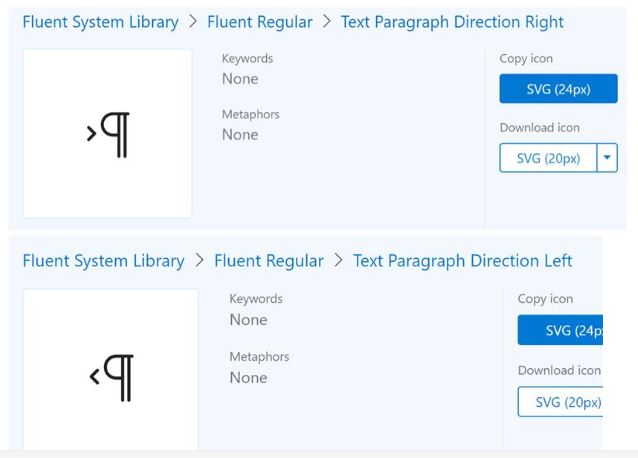 Missing Icons: Text Paragraph Direction Left/Right · Issue #313 ...