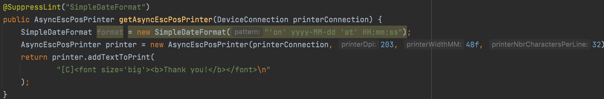 Character "!" issue · Issue #347 · DantSu/ESCPOS-ThermalPrinter-Android · GitHub