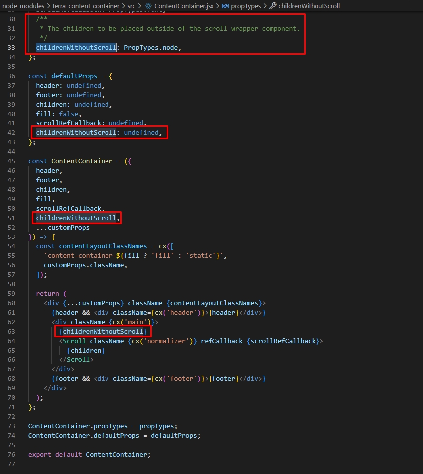terra-content-container Scroll wrapper is mandatory for children, causing the terra-overlay to ...