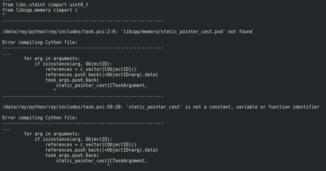 Compilation of Cython files on master broken · Issue #4118 · ray ...