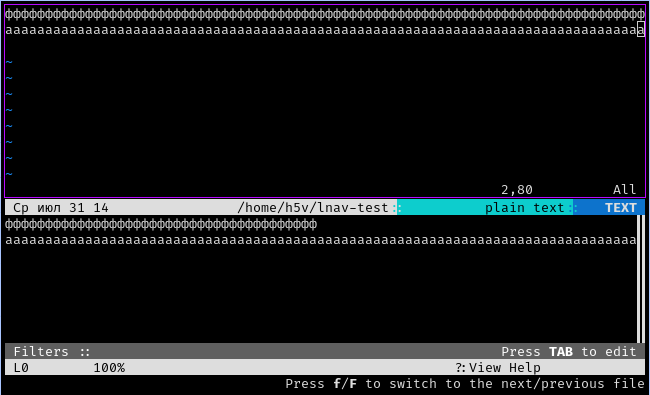 Lines with multibyte characters are truncated with wrong length · Issue #675 · tstack/lnav · GitHub