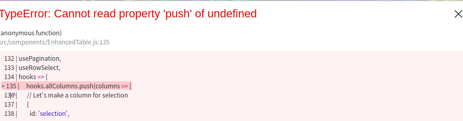 Material-UI Enhanced Table example not working · Issue #1961 · TanStack/table · GitHub