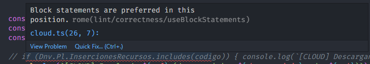 🐛 VSCode extension linting comments · Issue #3490 · rome/tools · GitHub