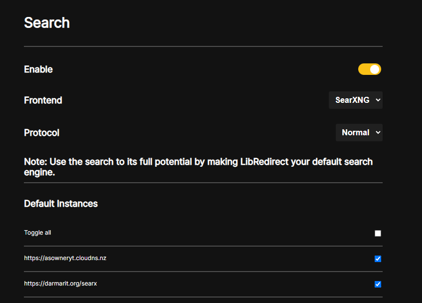 Can't make libredirect default search engine, "search" redirect doesn't work · Issue #362 ...