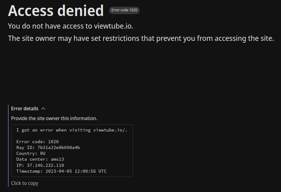 Access Denied · Issue 1880 · Viewtubeviewtube · Github