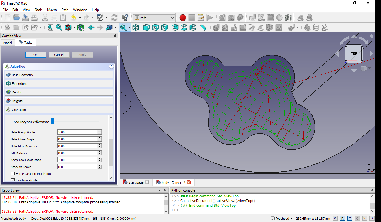 [Problem] CAM: Incorrect paths generated by adaptive clearing · Issue #6217 · FreeCAD/FreeCAD ...