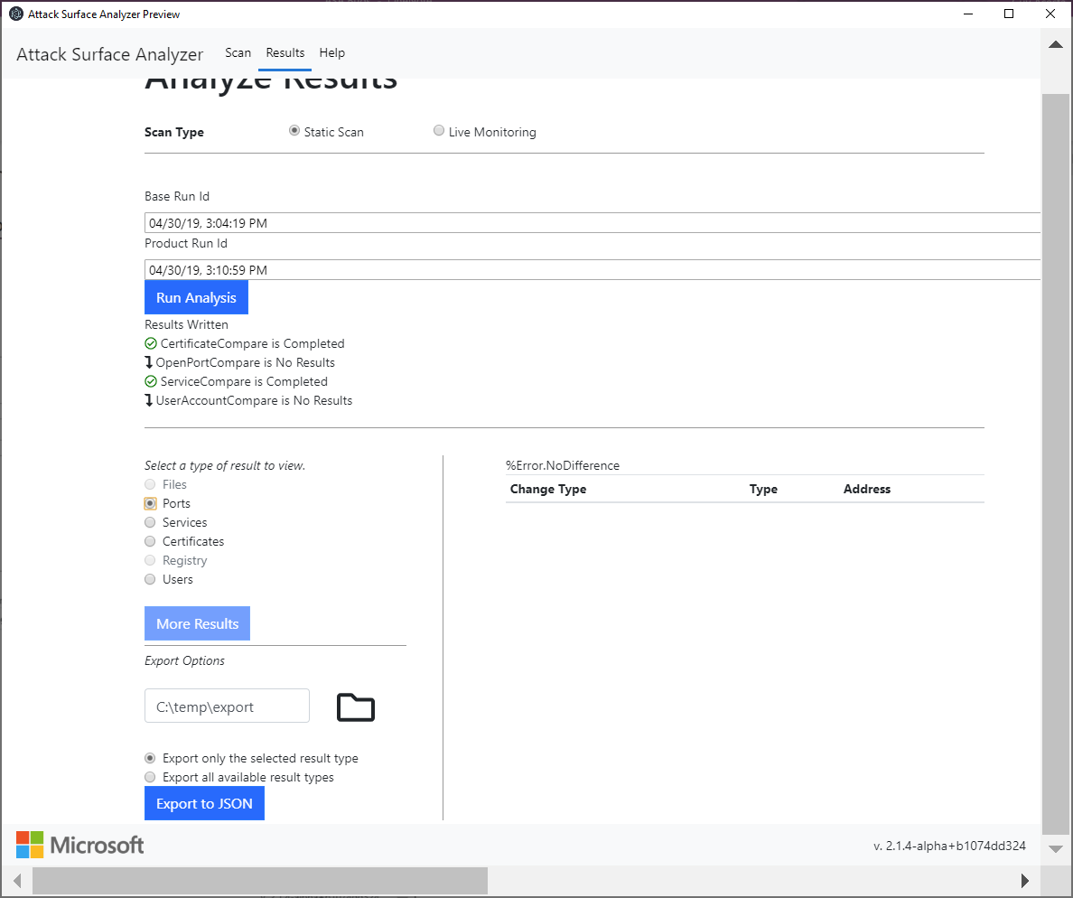 No Difference String localization is missing · Issue #176 · microsoft/AttackSurfaceAnalyzer · GitHub