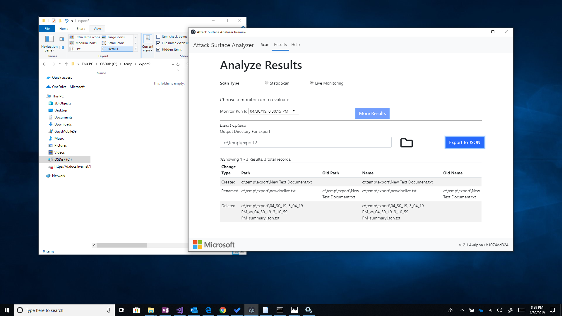 Live Monitoring Export Doesn't Export Results · Issue #186 · microsoft/AttackSurfaceAnalyzer ...