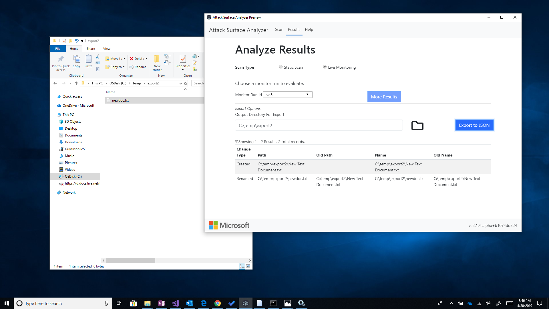 Live Monitoring Export Doesn't Export Results · Issue #186 · microsoft/AttackSurfaceAnalyzer ...