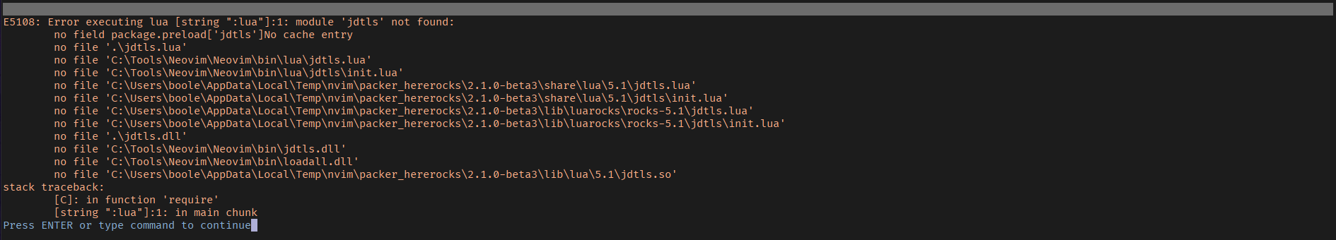 JDTLS refuses to work · Issue #205 · mfussenegger/nvim-jdtls · GitHub