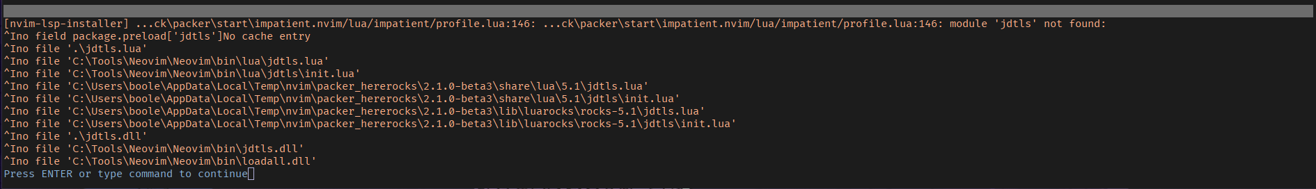 JDTLS refuses to work · Issue #205 · mfussenegger/nvim-jdtls · GitHub